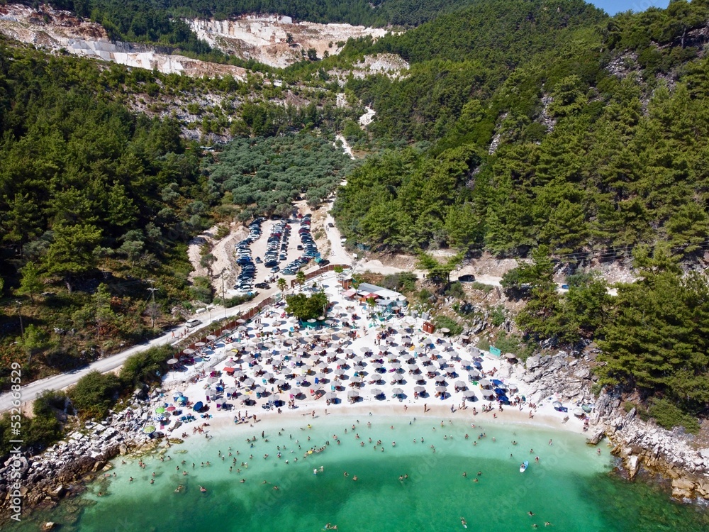 Marble beach, Paralia Saralia beach, Thasos, île Grecque, Grèce Stock ...