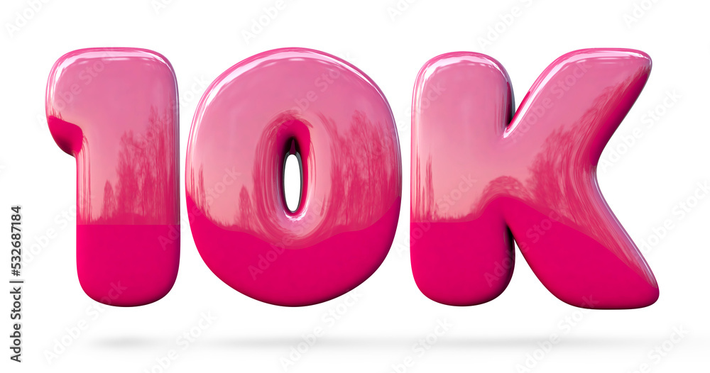 10k 3d isolated on white background. 10k followers, like, subscriber ...