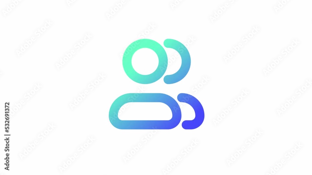 Animated group gradient ui icon. Team members. Distribution list ...