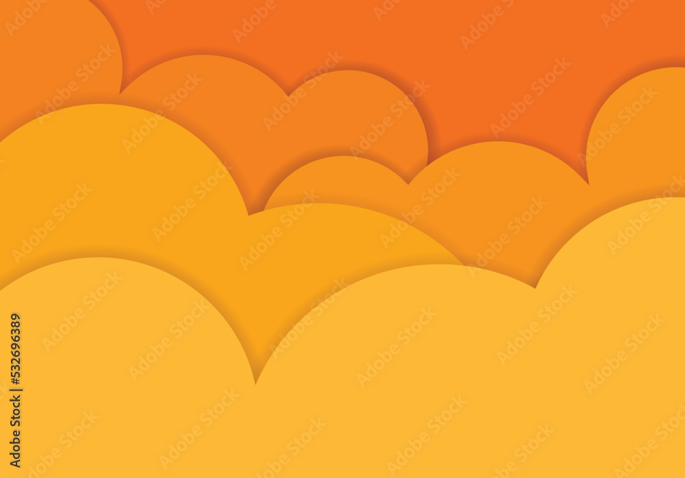 Abstract orange background design with curve layers and shadow pattern ...