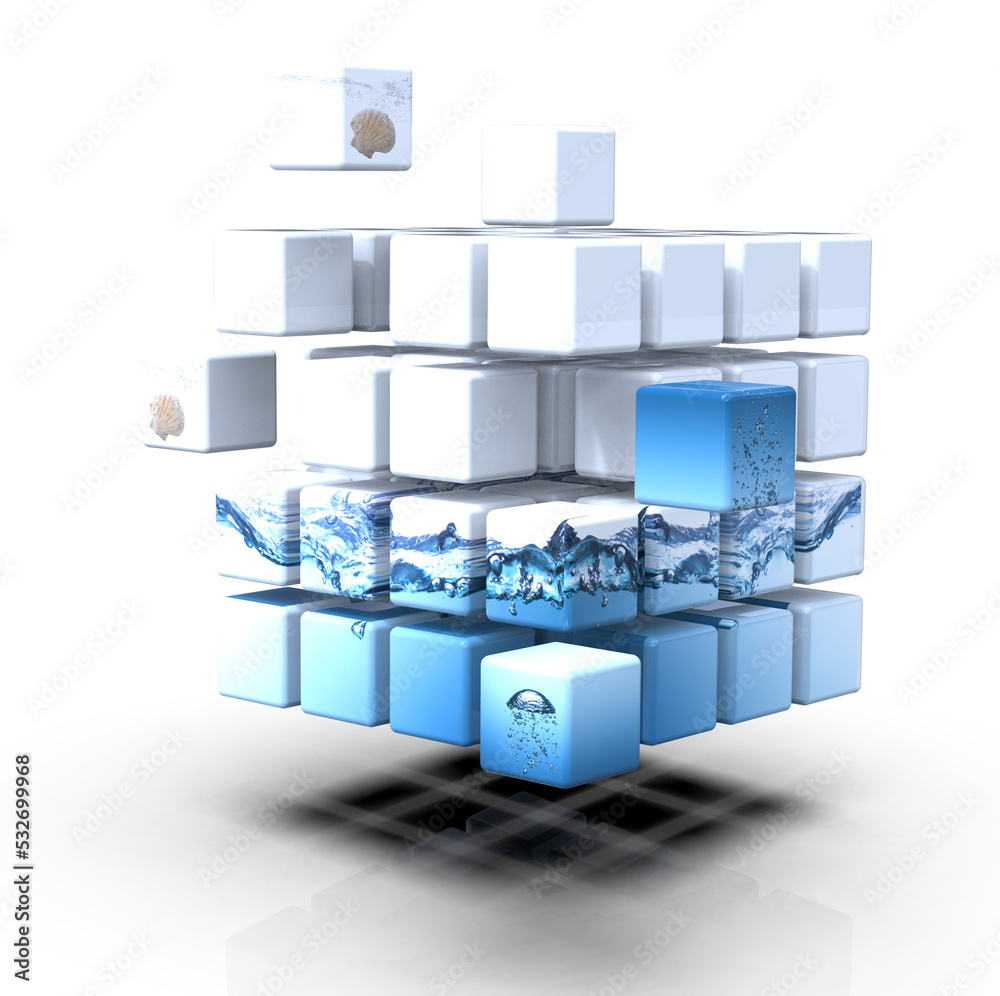 decision matrix - organisation matrix Cube of water waves and splashes ...
