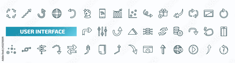 set of 40 special lineal user interface icons. outline icons such as ...