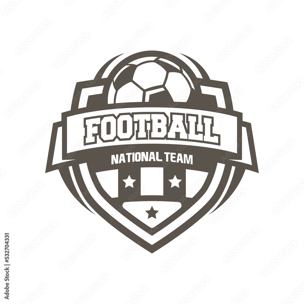 soccer Logo or football logo club sign Badge. Football logo with shield ...