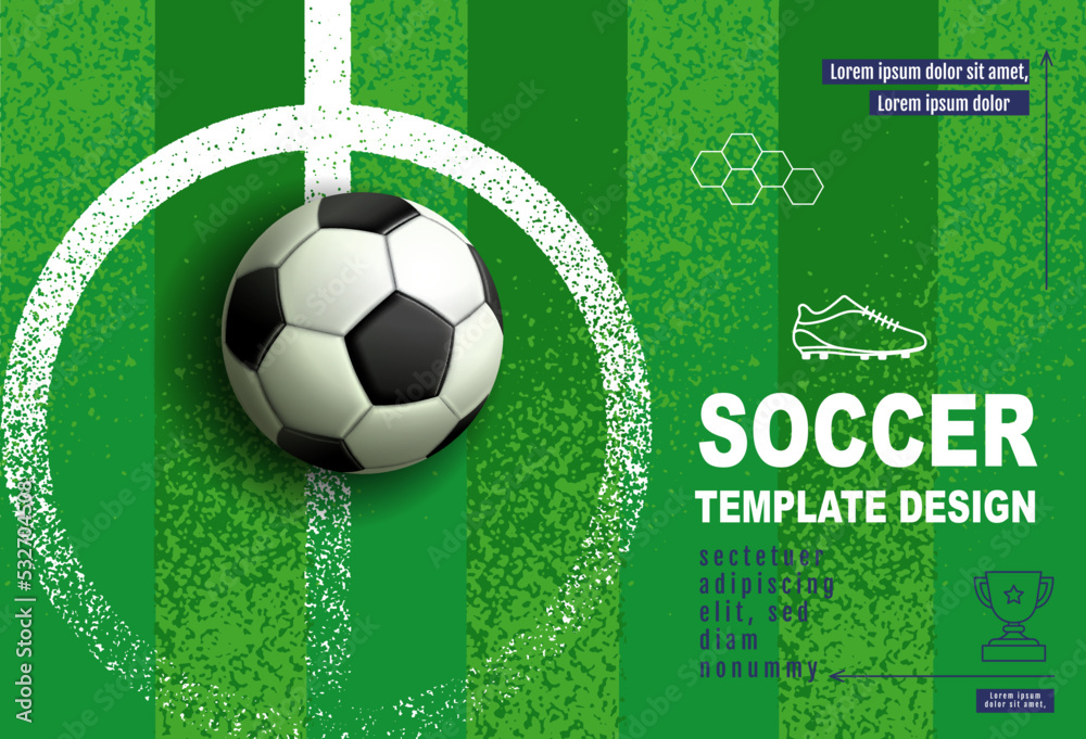 Soccer Template design , Football banner, Sport layout design, green ...