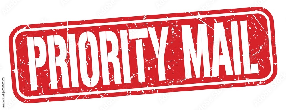 PRIORITY MAIL text written on red stamp sign. Stock Illustration ...