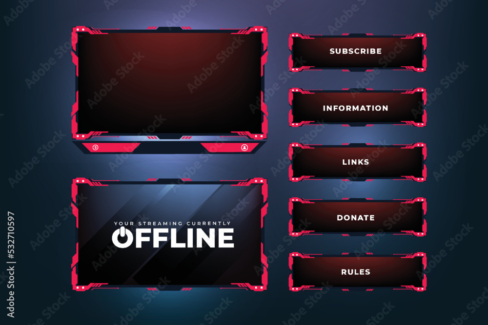 Vetor de Futuristic gaming overlay design with abstract shapes. Modern ...