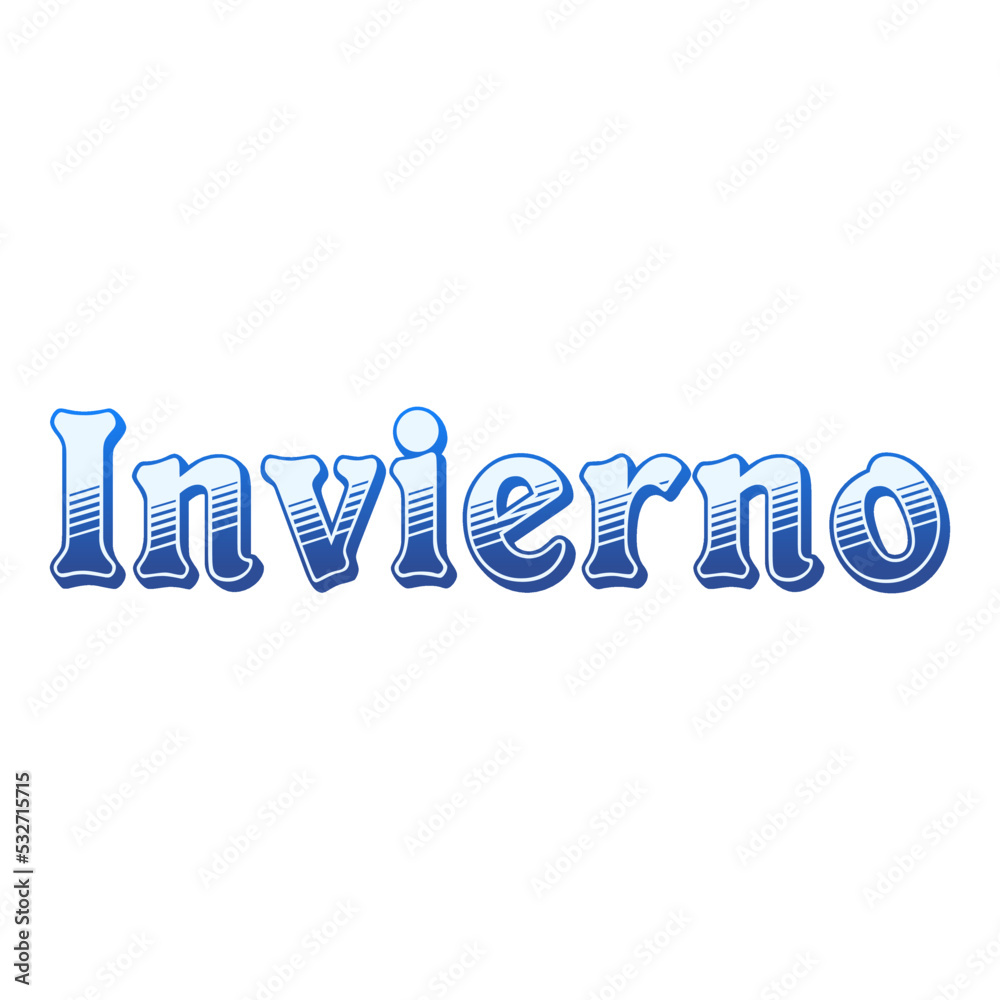 Logo con texto Invierno en español con tipografía 3d con aspecto de ...