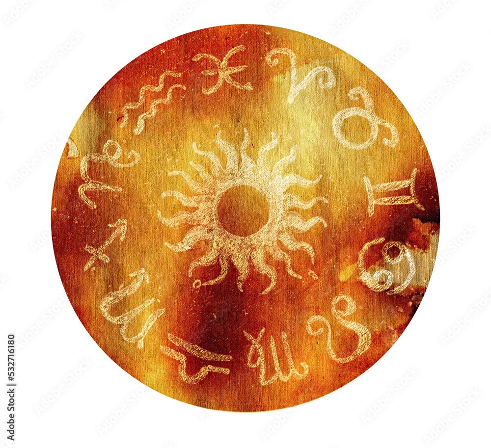 Mystic symbols with hand drawn magic and esoteric symbols Stock ...
