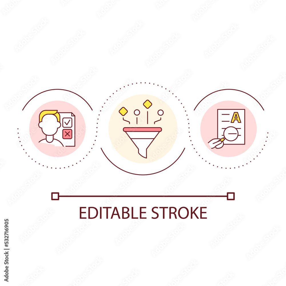 Control and filtration of data loop concept icon. Security in ...