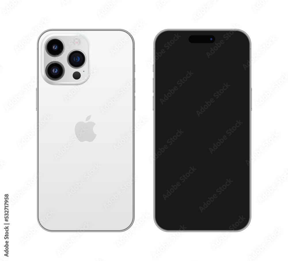 iPhone smart phone front and back mockup. Stock Vector | Adobe Stock