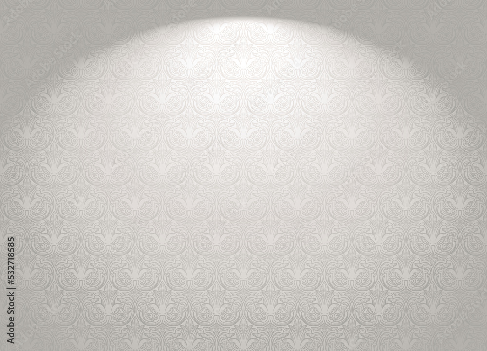 Vintage, Gothic background in white color in Baroque, rococo style with ...