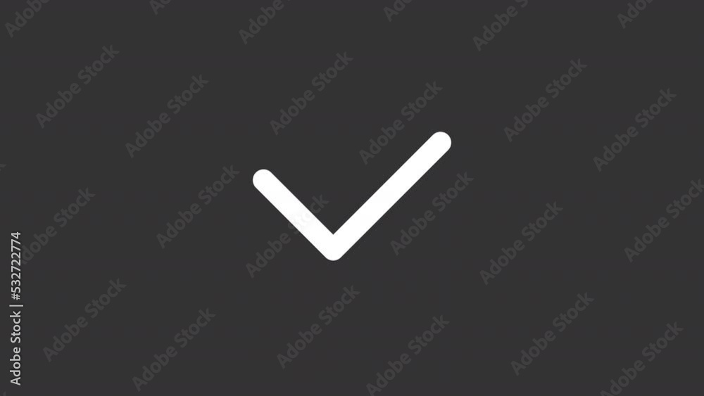 Animated tick white line ui icon. System operation completed. Seamless ...