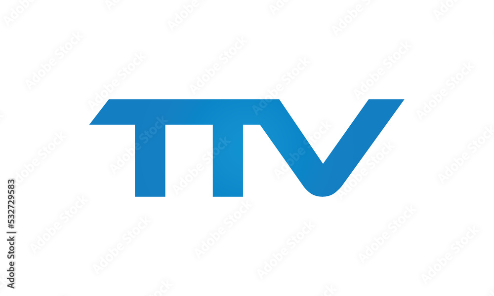 TTV letters Joined logo design connect letters with chin logo logotype ...