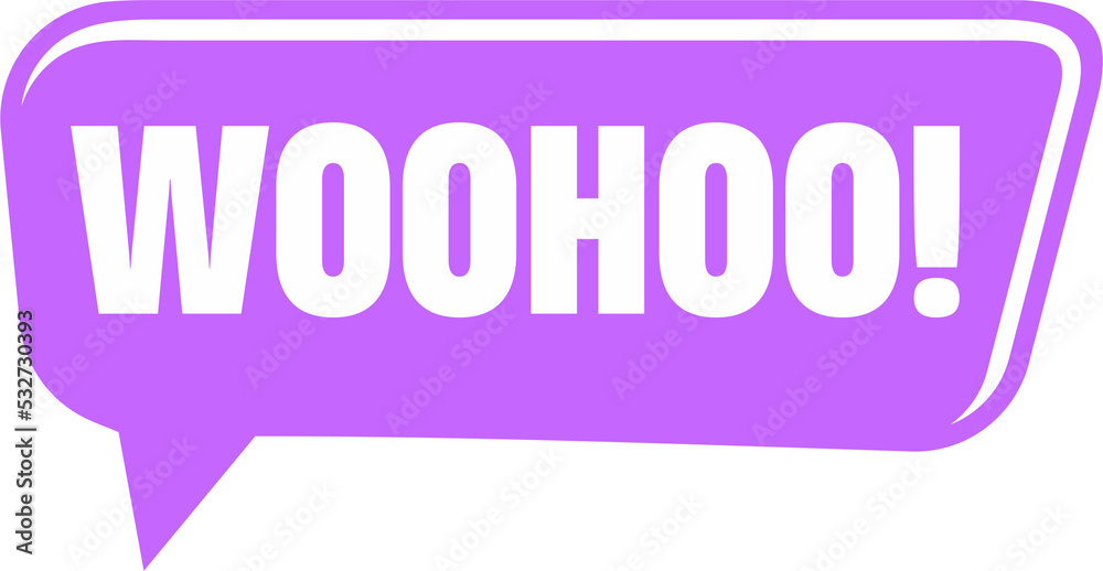 woohoo popup bubble like message icon. flat cartoon style trend modern ...