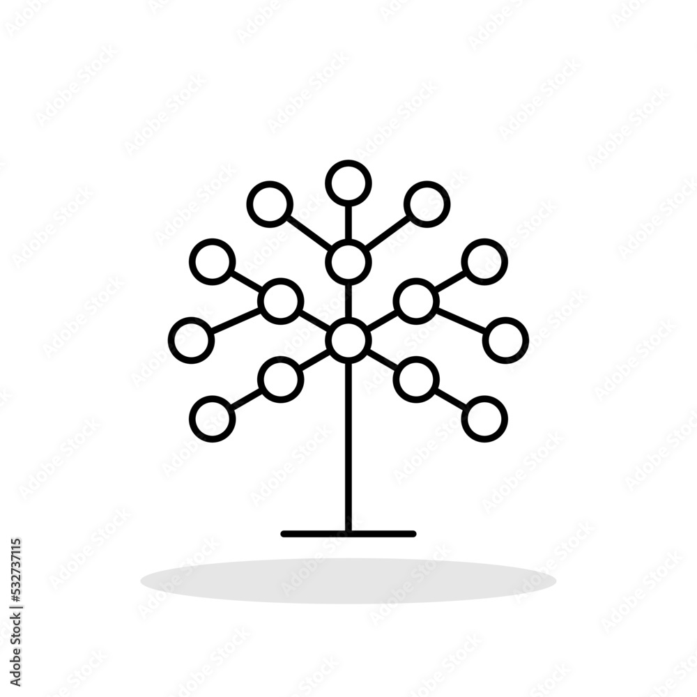 Phylogenetic tree icon in trendy flat style. Bio engineering symbol for ...