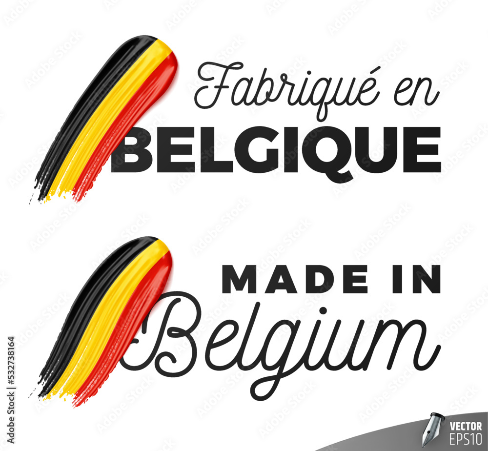 Vector made in Belgium logos on a white background. Stock Vector ...