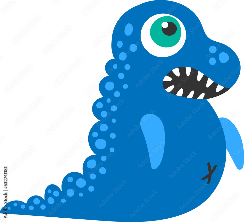 Cartoon alien slug monster character with jaws Stock Illustration ...