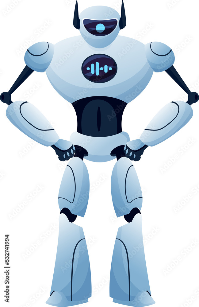 Robot bot cartoon character, transformer cyborg Stock Illustration ...