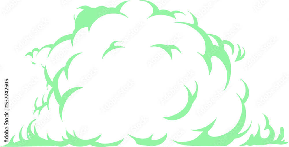 Cartoon toxic explosion, vector green cloud, smell Stock Illustration ...