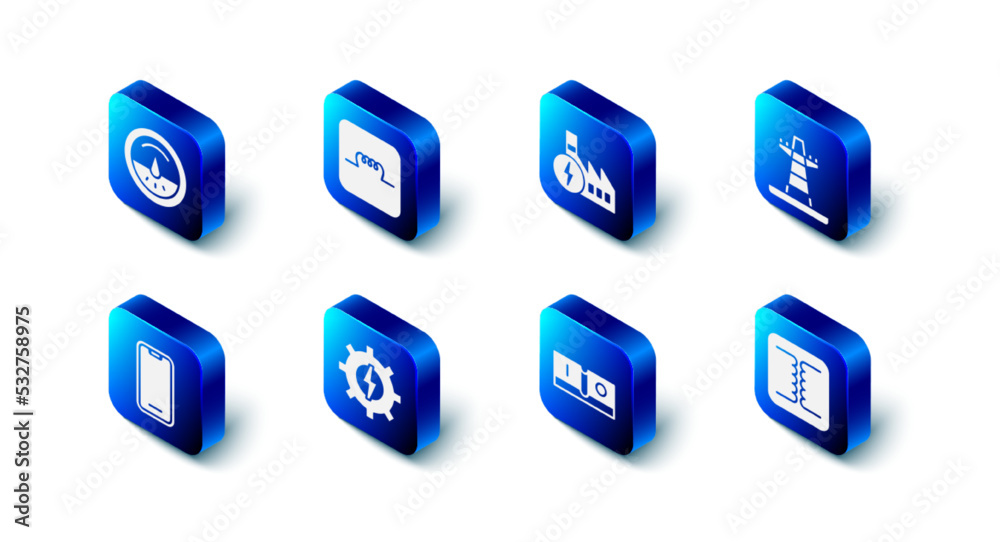 Set Inductor in electronic circuit, Nuclear power plant, Electric tower ...