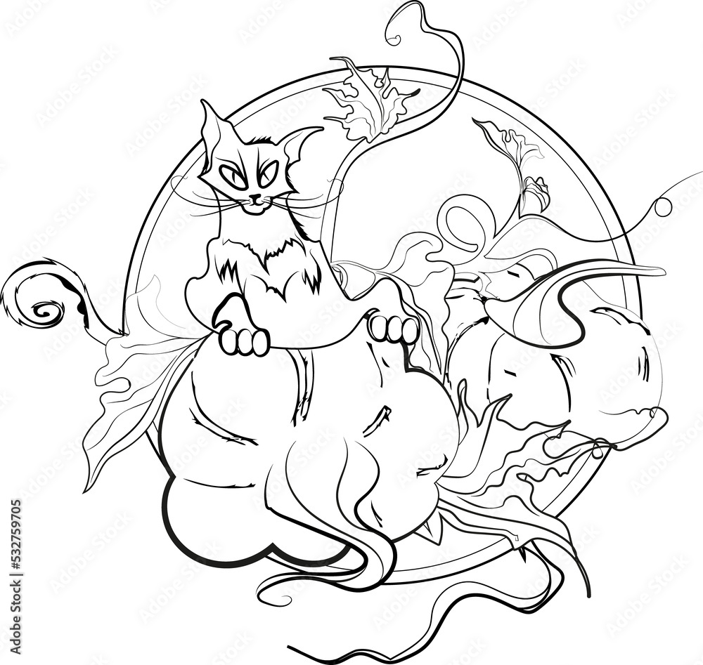 Trick or Treat coloring page. Halloween coloring page for kids. Cartoon ...