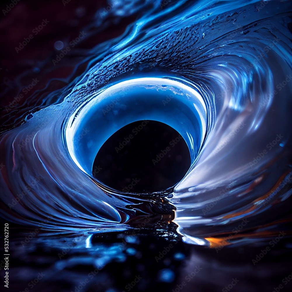 Water whirlwind, watter circle forming a portal. Water splash with ...