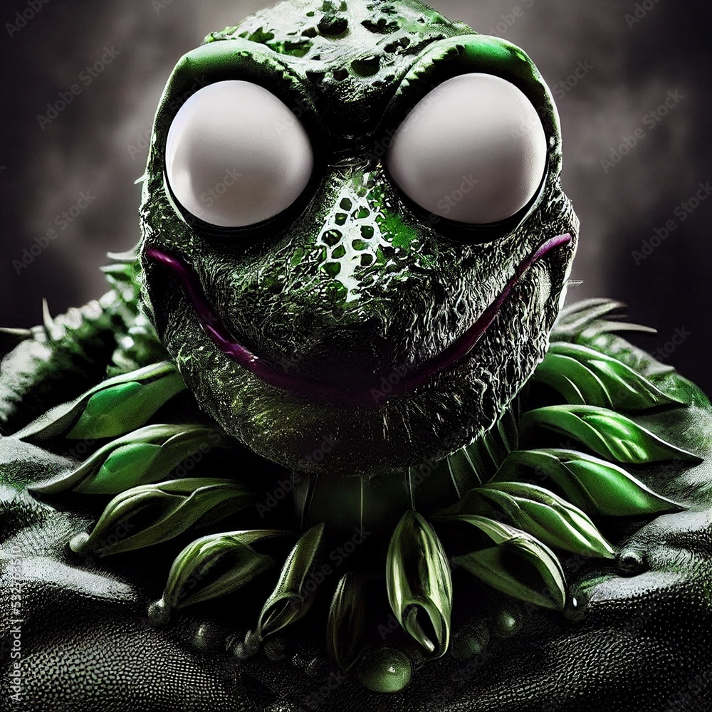 Scary alien with big eyes. New alien race from outer space, extra ...