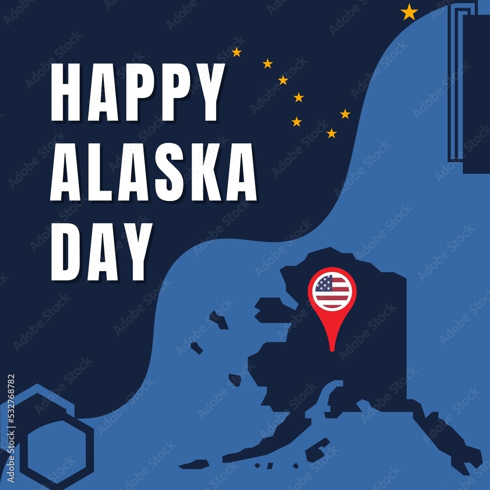 Social media template design to celebrate Alaska Day on October 18 ...