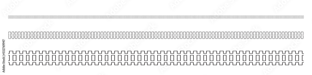 Railway Line, Rails Symbol, Train Tracks Sign, Railroad Pictogram ...
