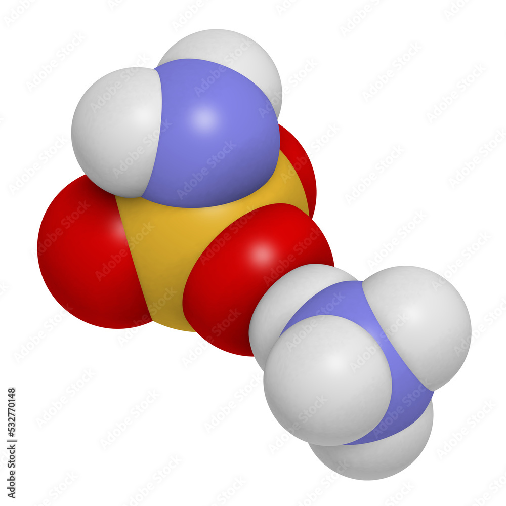 Ammonium sulfamate herbicide (weed killer) molecule, 3D rendering ...