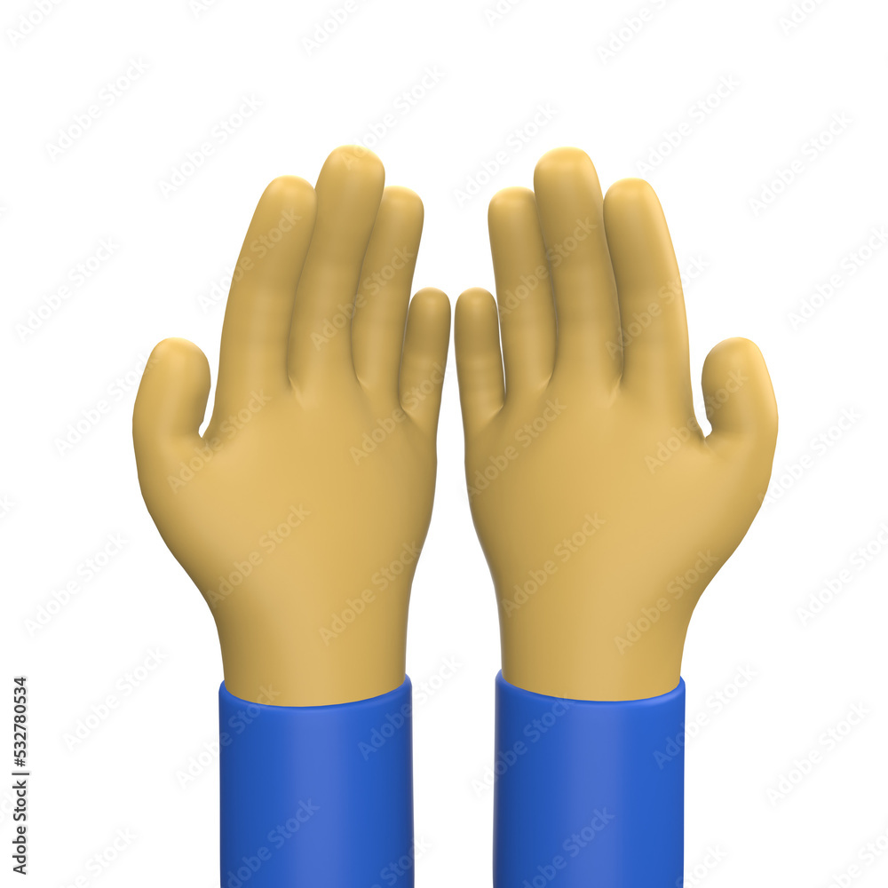 3D Illustration of hand sign emoticon on Transparent PNG Background. 3D ...