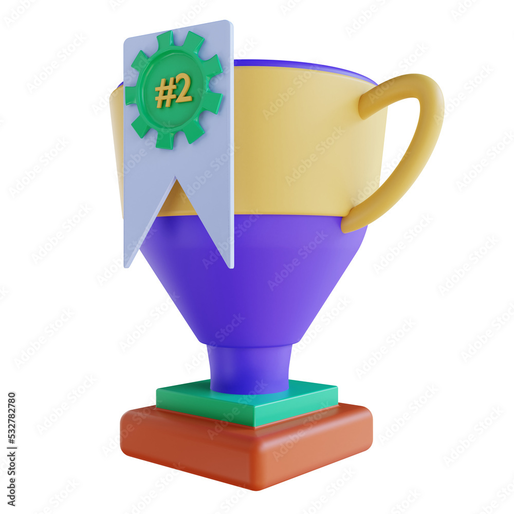 3d illustration Trophy dua Stock Illustration | Adobe Stock