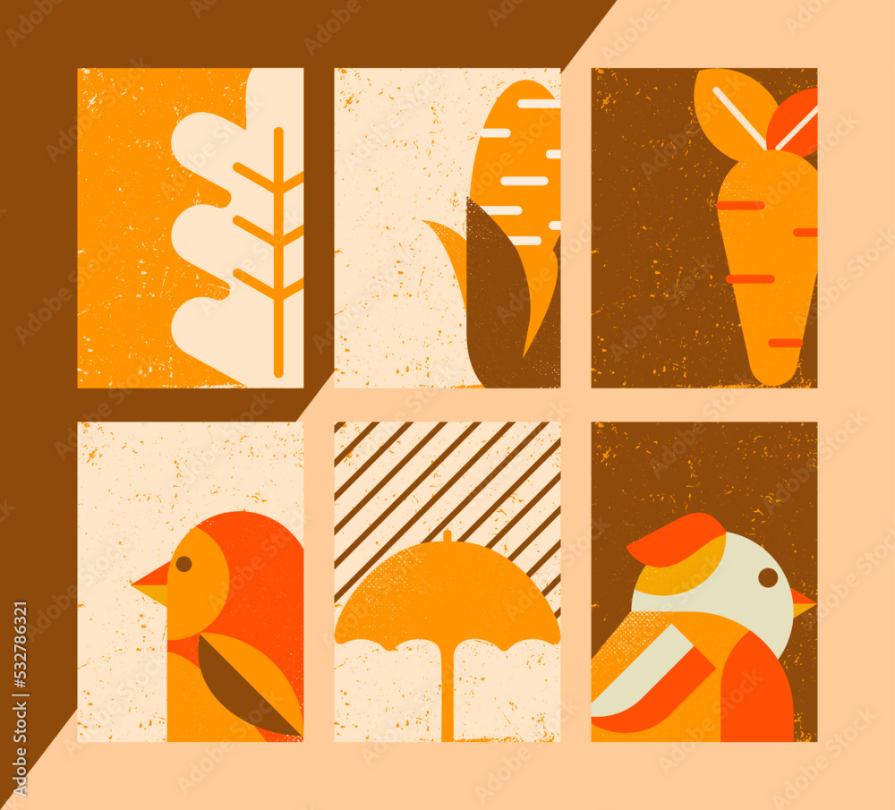 "Hello Autumn!" The simple, modern design of the posters is made in ...