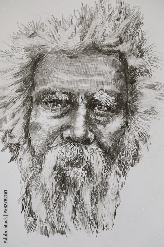 Pencil Mustache Drawing