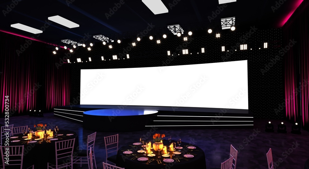 Conference Stage Designs. Meeting event scene, party scene design ...
