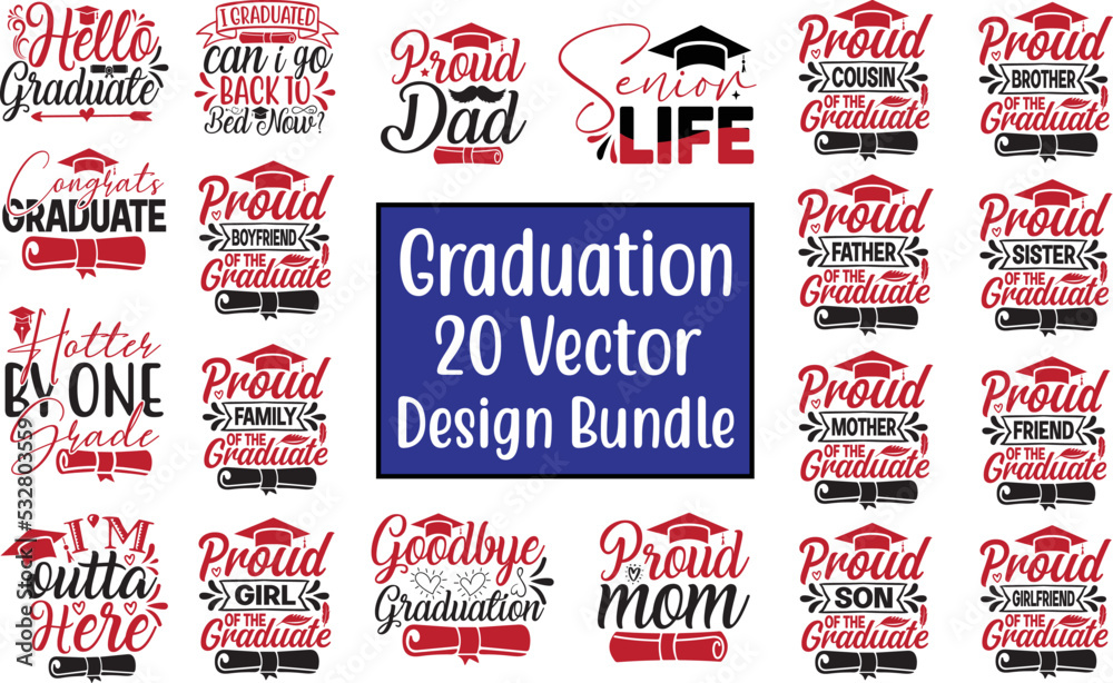 Graduation 20 Vector Design Bundle SVG, Graduation t-shirt, Graduation ...