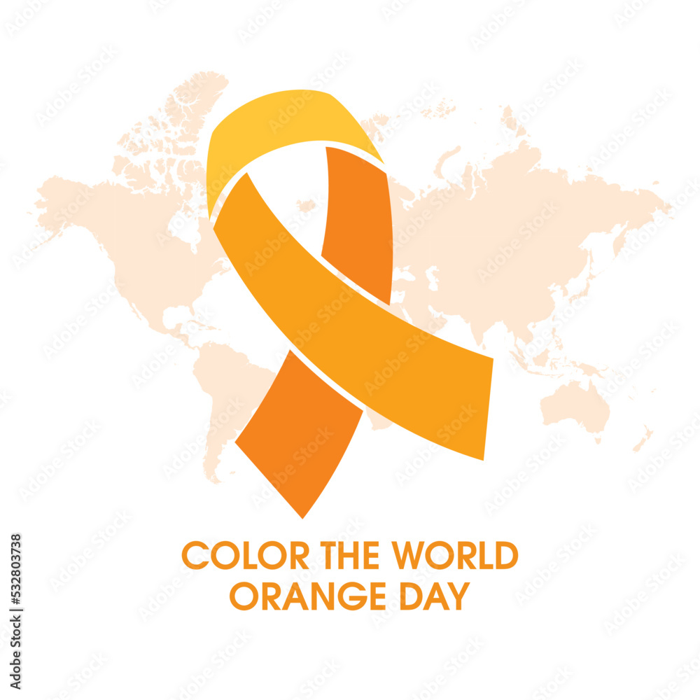 Color the World Orange Day vector. CRPS/RSD awareness ribbon icon ...