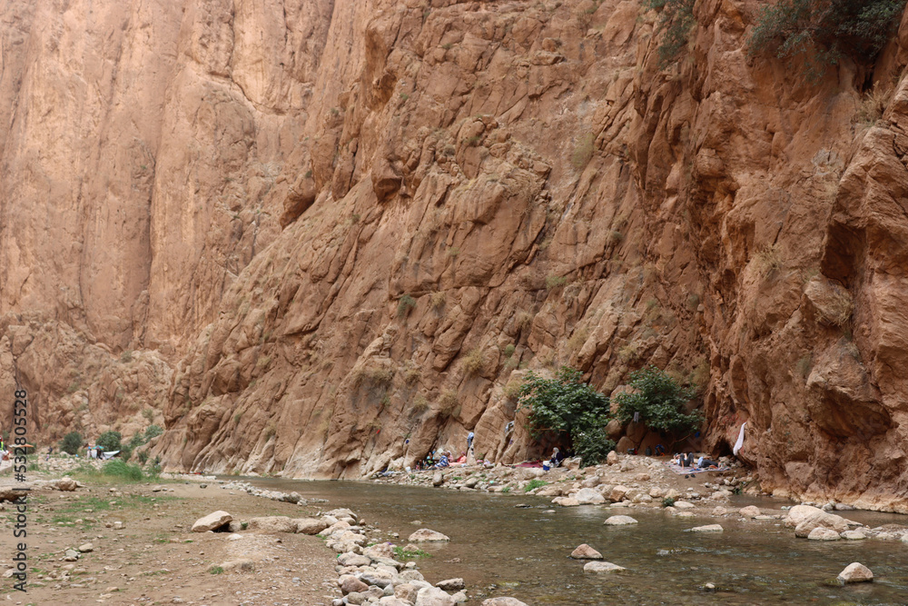 Todra River as it passes through the Todra Gorges in Morocco Stock ...