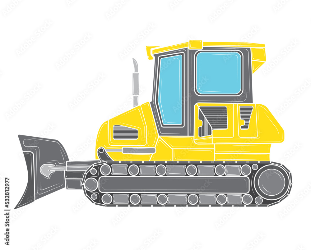 Bulldozer Drawing Side View
