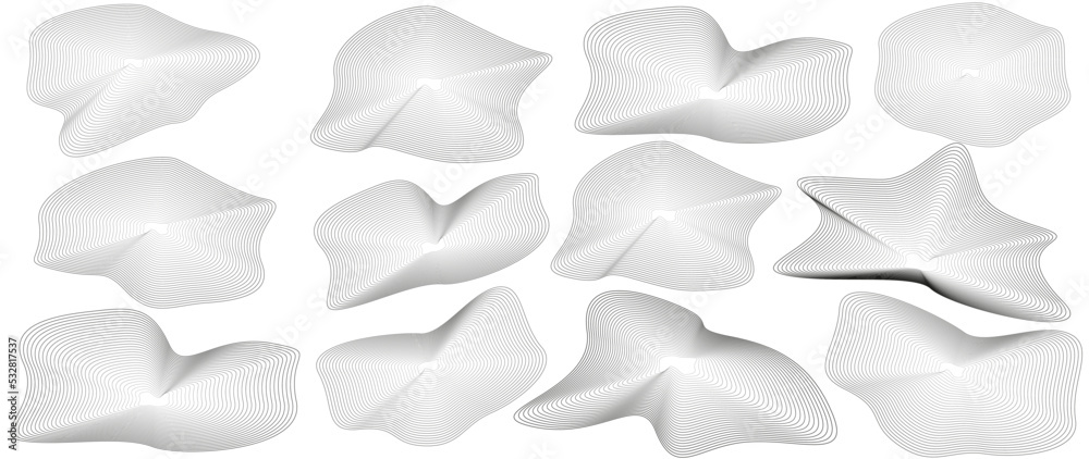 Vector background. Set of black thick lines. Lines in the shape of a ...