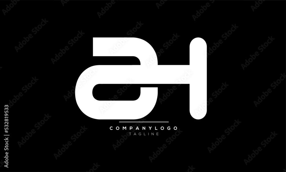 Alphabet letters Initials Monogram logo AH, AH INITIAL, AH letter Stock ...