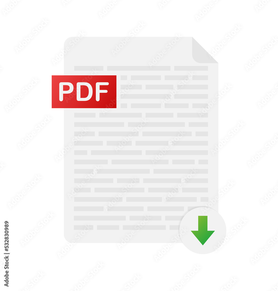 Download PDF button. Downloading document concept. File with PDF label ...