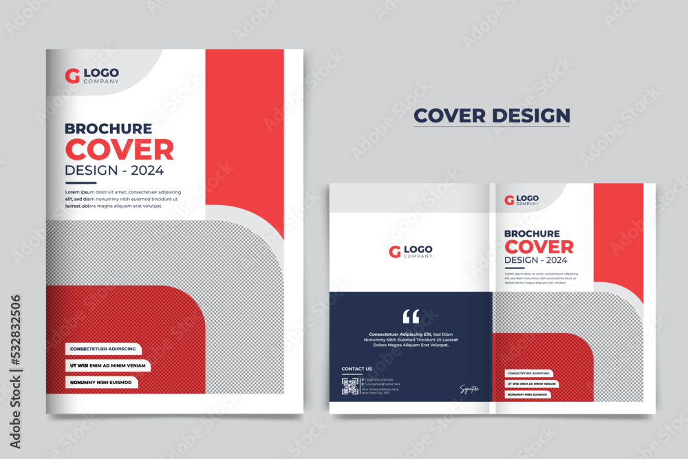 Brochure cover page template design and book cover layout design Stock ...