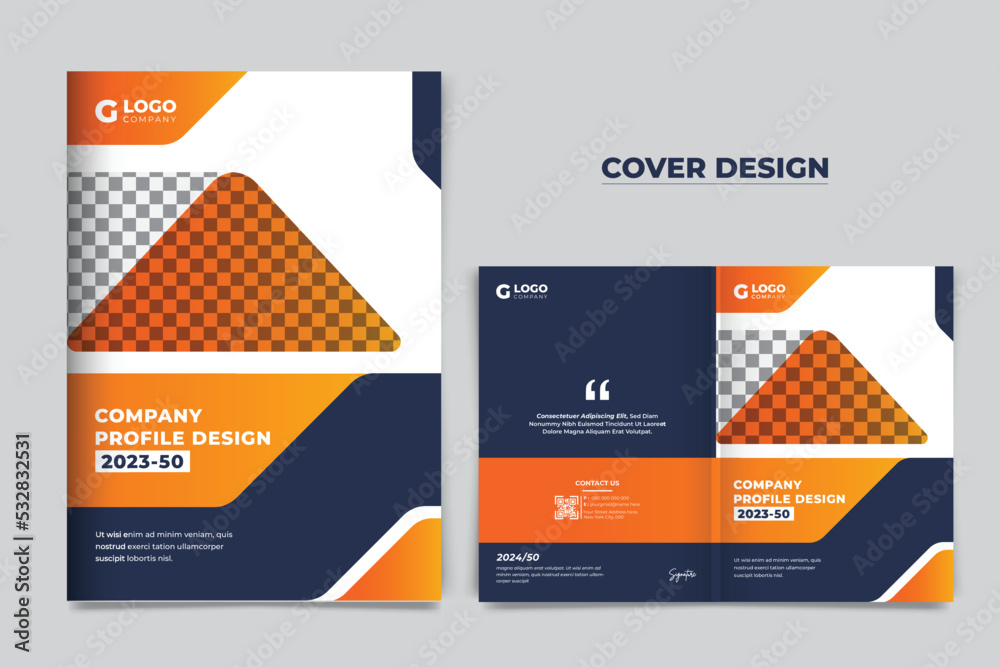 Company brochure profile cover design and colorful magazine book cover ...