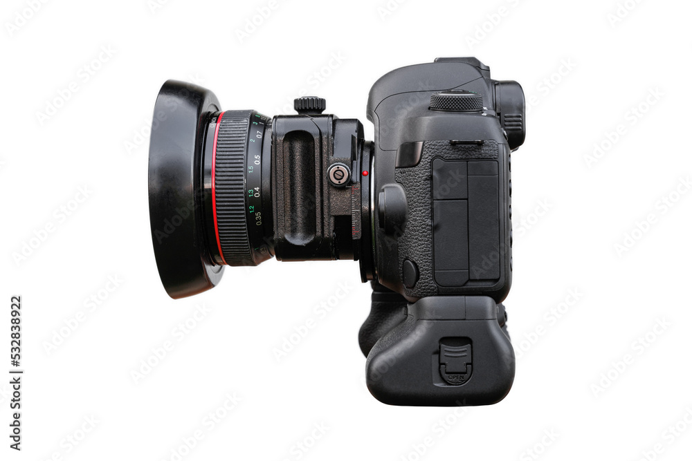 Photography lens with shifting capacity, illustration of shift ...