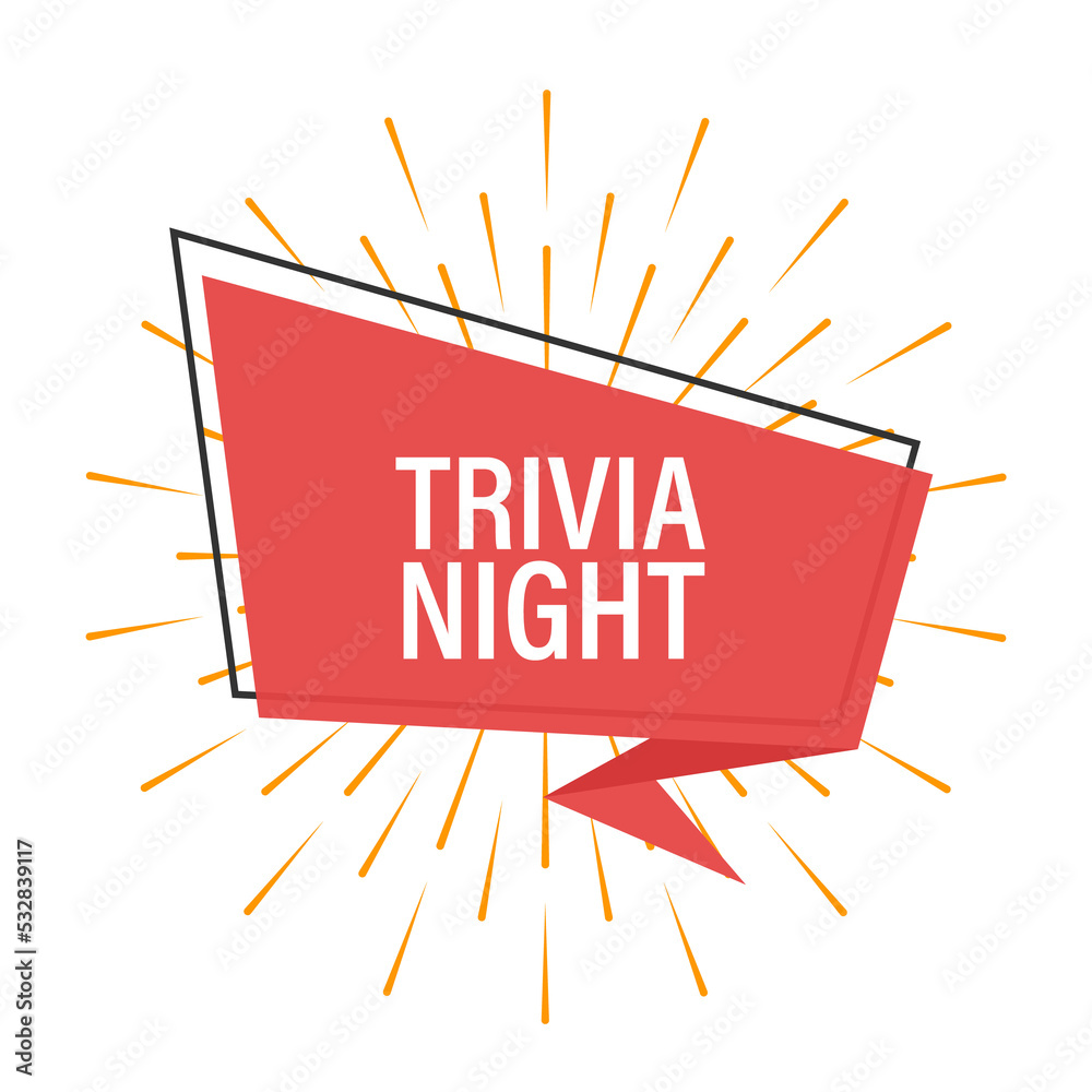 Ribbon banner with text trivia night, poster in pop art style. stock ...