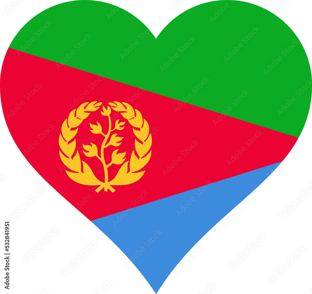 Eritrea Heart Flag Eritrean Love Shape Country Nation National Flag State Of Eritrea Banner