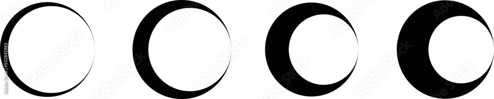 Circle line sketch set. Big Set of round shapes design. Circle line ...