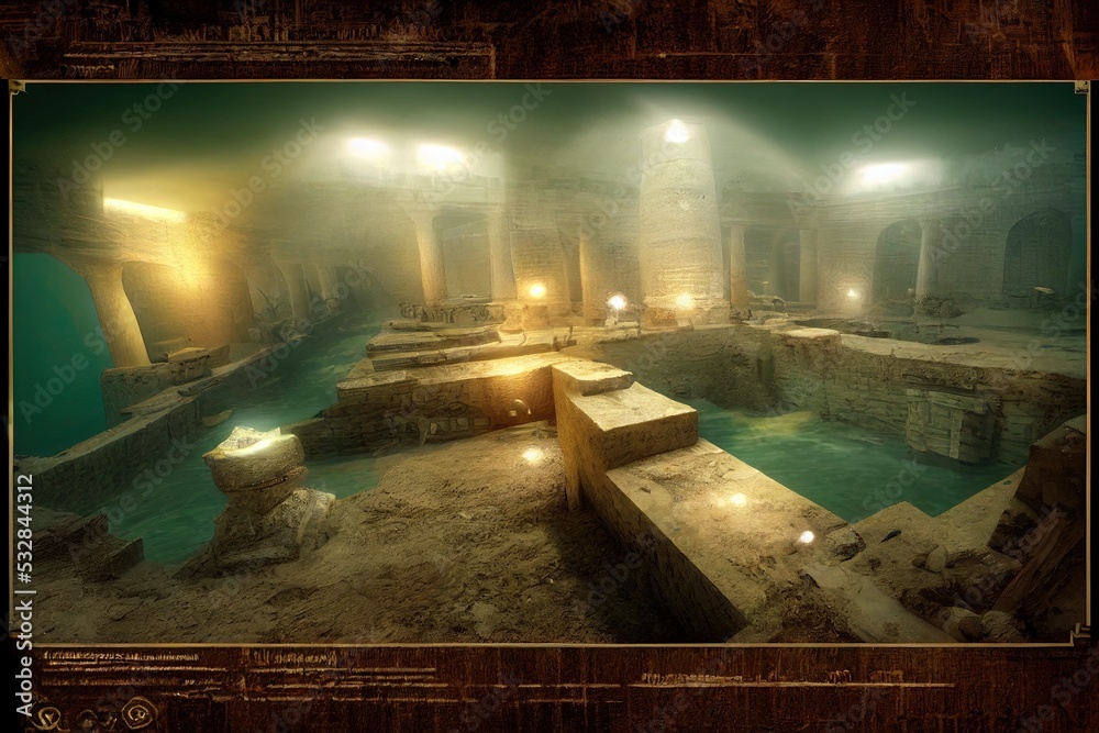 This is a 3D illustration of Alexandria's Sunken Treasure, Egyptian ...