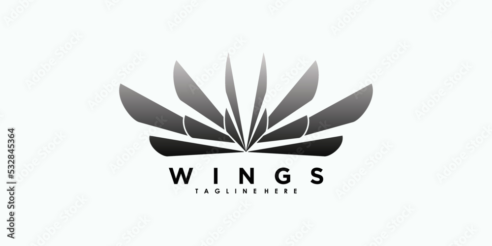 wings logo design with illustration premium vector Stock Vector | Adobe ...